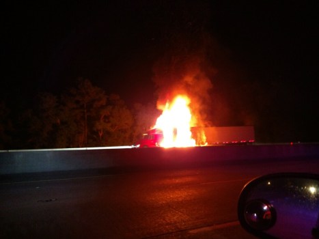 VIDEO: 18-Wheeler engulfed in flames on I-10 in OC - Orange Leader ...