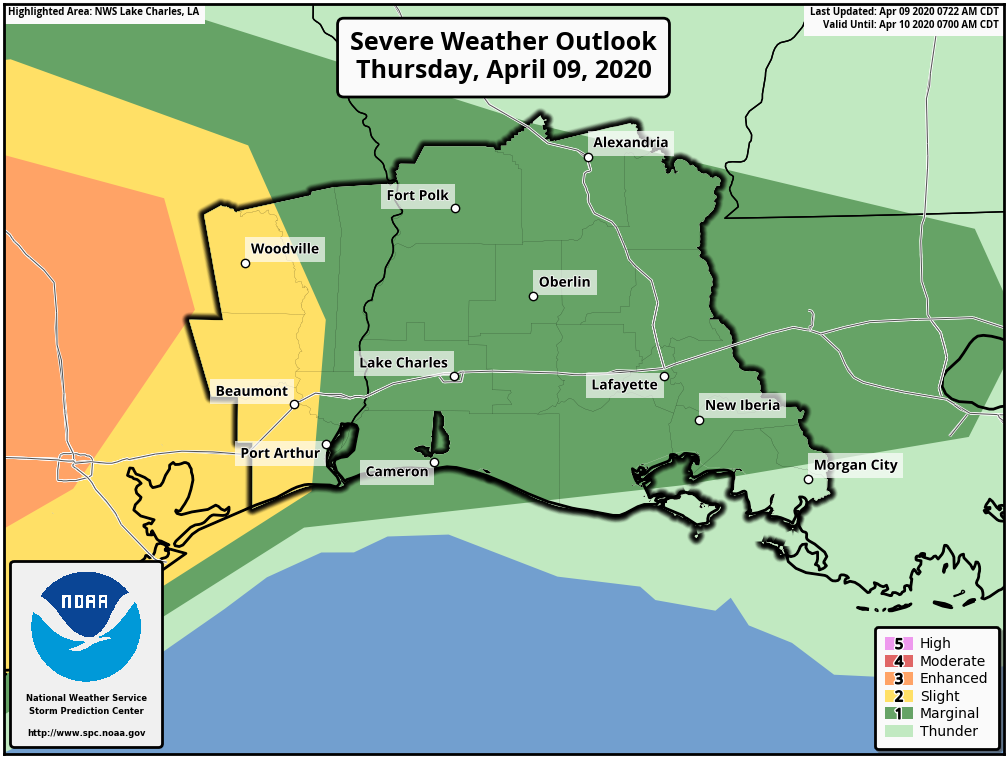 NWS Lake Charles weather update: 9 a.m. 4.9.20 - Orange Leader | Orange ...