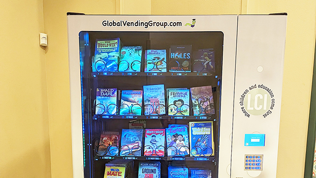 Little Cypress Intermediate students snack at book vending machine | Orange Leader